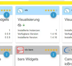 ioBroker vis-2-beta in Portainer und vis installation